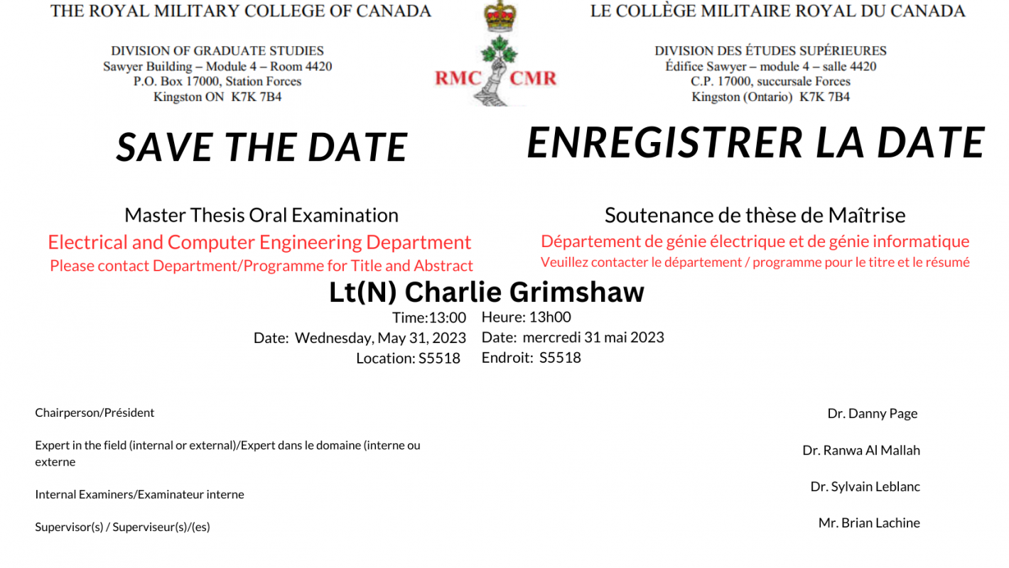 SAVE THE DATE- Lt (N) Charlie Grimshaw